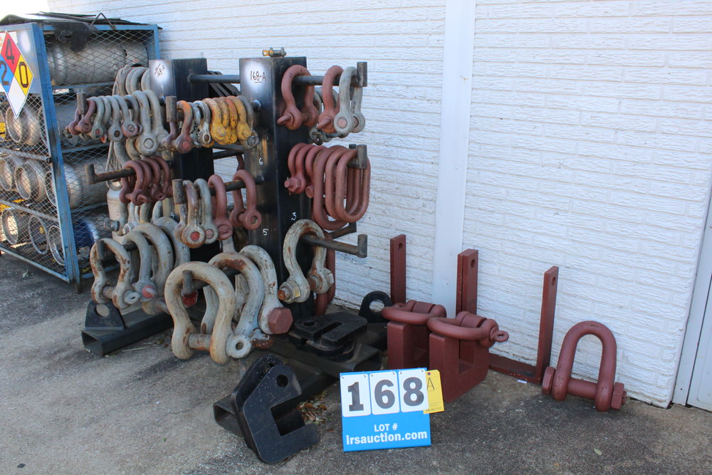 ASST SHACKLES ON RACK W/ RACK