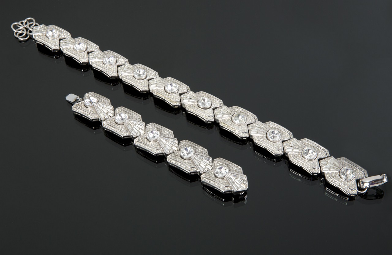 JOAN COLLINS CHRISTIAN DIOR NECKLACE AND BRACELET An Art Deco style ...