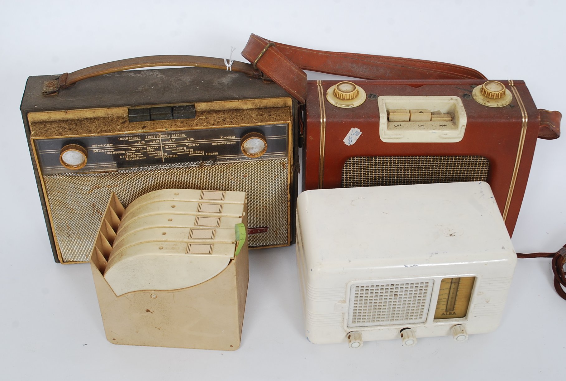 A vintage 1950's Alba radio together with an Eveready portable radio, A ...