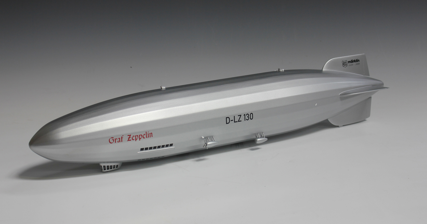 A Marklin No. 11400 commemorative tinplate model of the 'Graf Zeppelin' D-LZ130, finished in silv