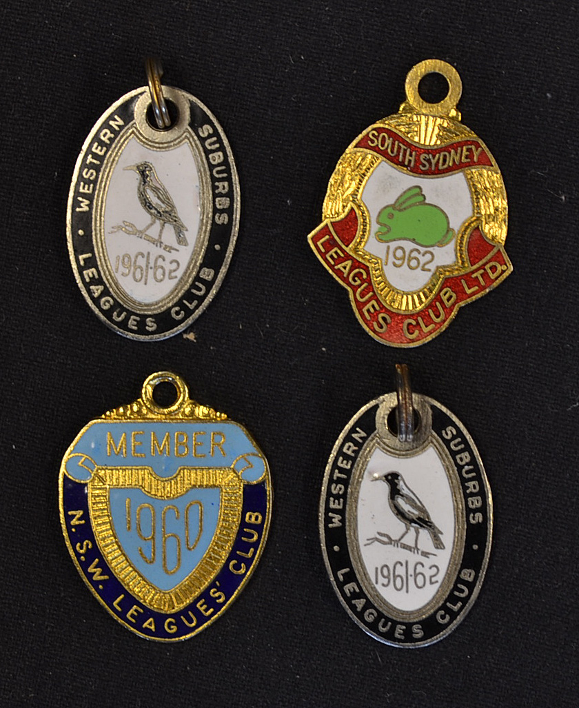 Australian Rugby League members enamel badges from 1960-62 to incl 1960 ...