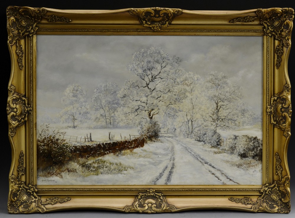 Barry Renshaw (Local Artist)The Hollow in Wintersigned, dated 82, oil ...