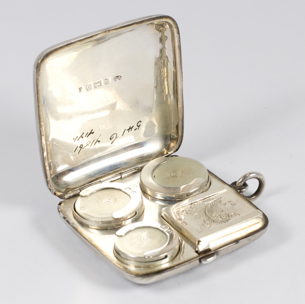 A Victorian silver sovereign, double half sovereign and stamp case with ...
