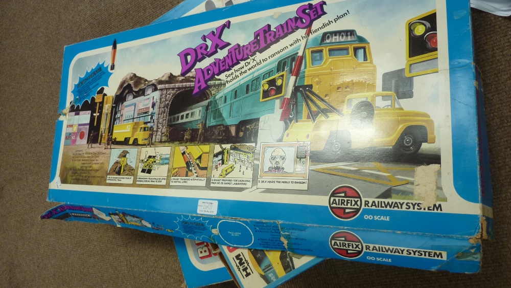 A boxed Airfix 00 scale Dr. 'X' adventure train set, a B.R. diesel ...