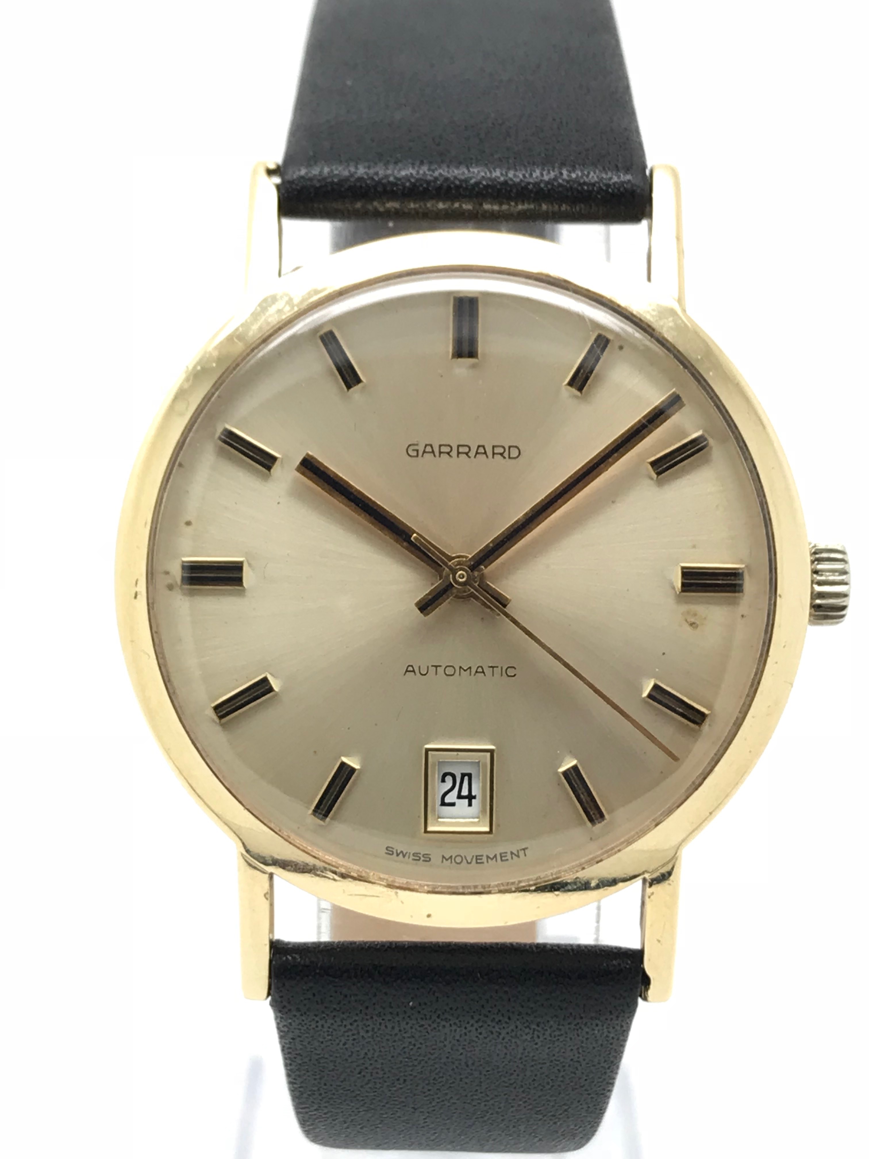 9ct Gold Vintage Mens Garrard Watch. Automatic Pre - owned, vintage ...