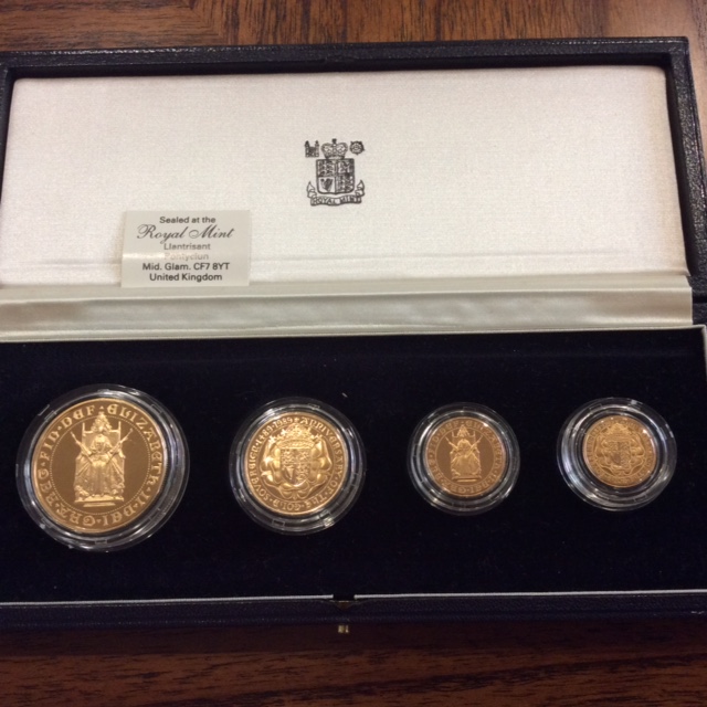 SOVEREIGN 1489-1989 GOLD 4 COIN PROOF SET 500TH ANNIVERSARY OF THE 1ST ...