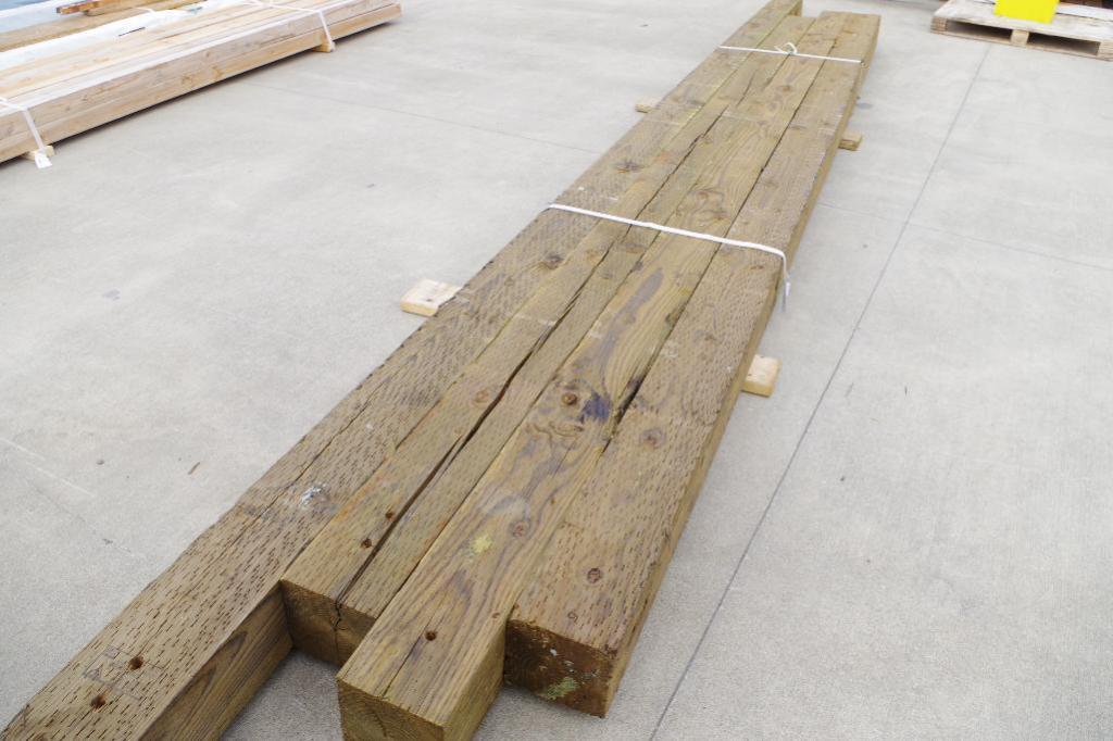 [4] 8x8 Pressure Treated Beams, Lengths from 16' to 20', Timber has ...
