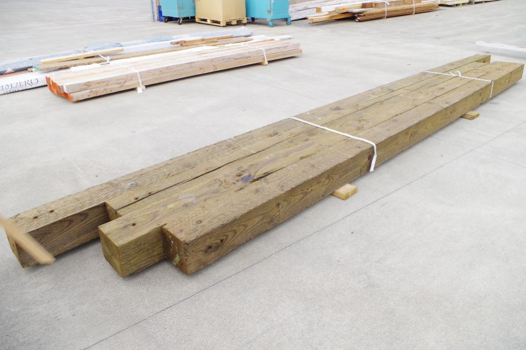 [4] 8x8 Pressure Treated Beams, Lengths from 16' to 20', Timber has ...
