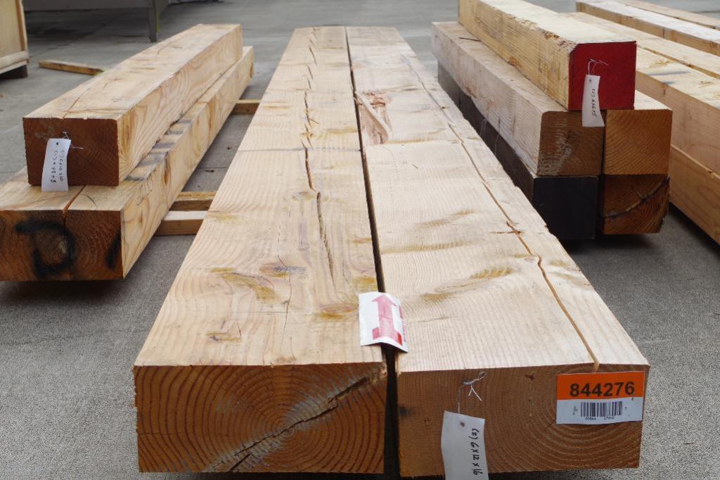 [2] 6x12 x 16' Beams, Timber may have defects (cracks, warpage), Must ...