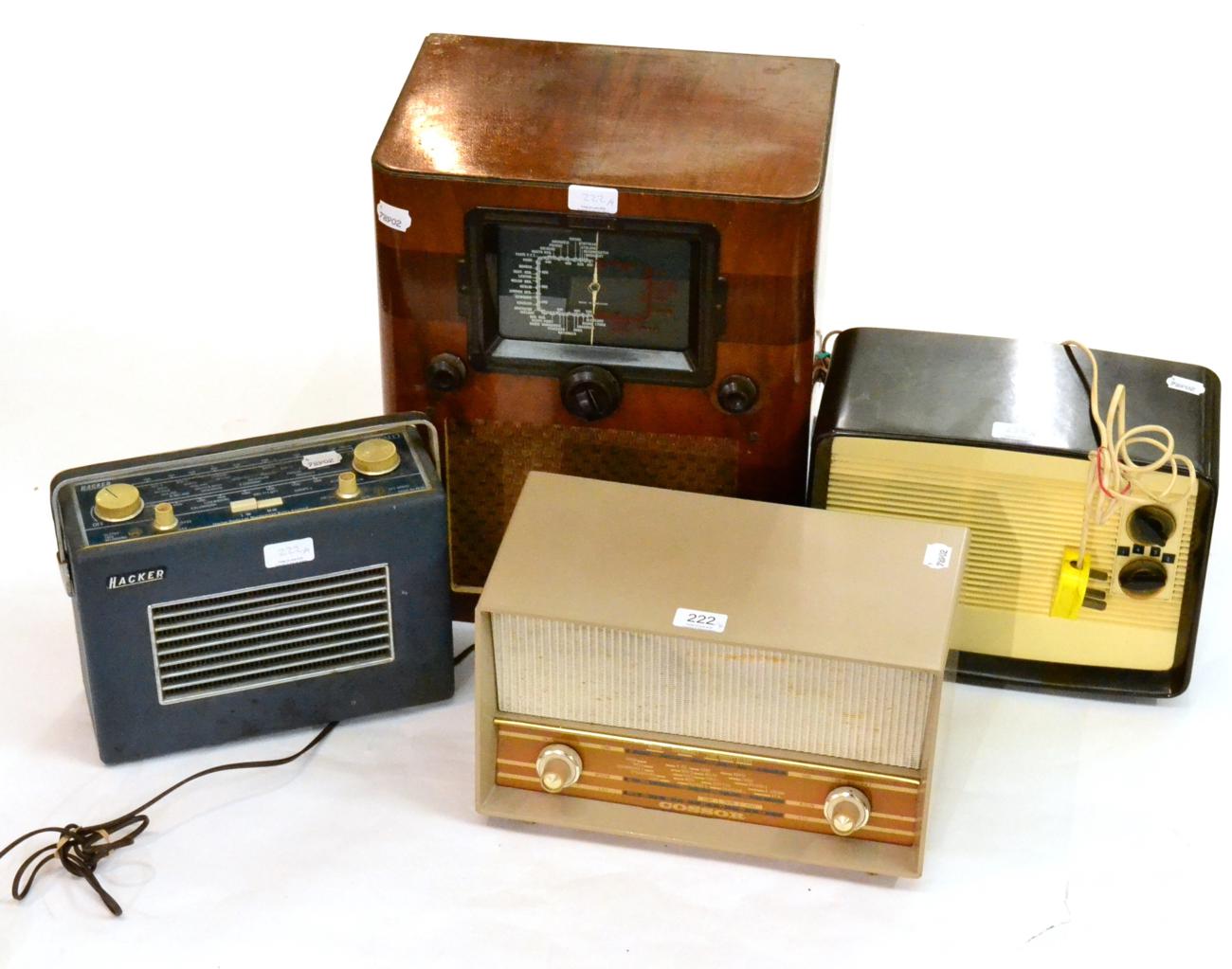 Radios Cossor Model 40 with wooden case, Ekco Model U195 in brown ...