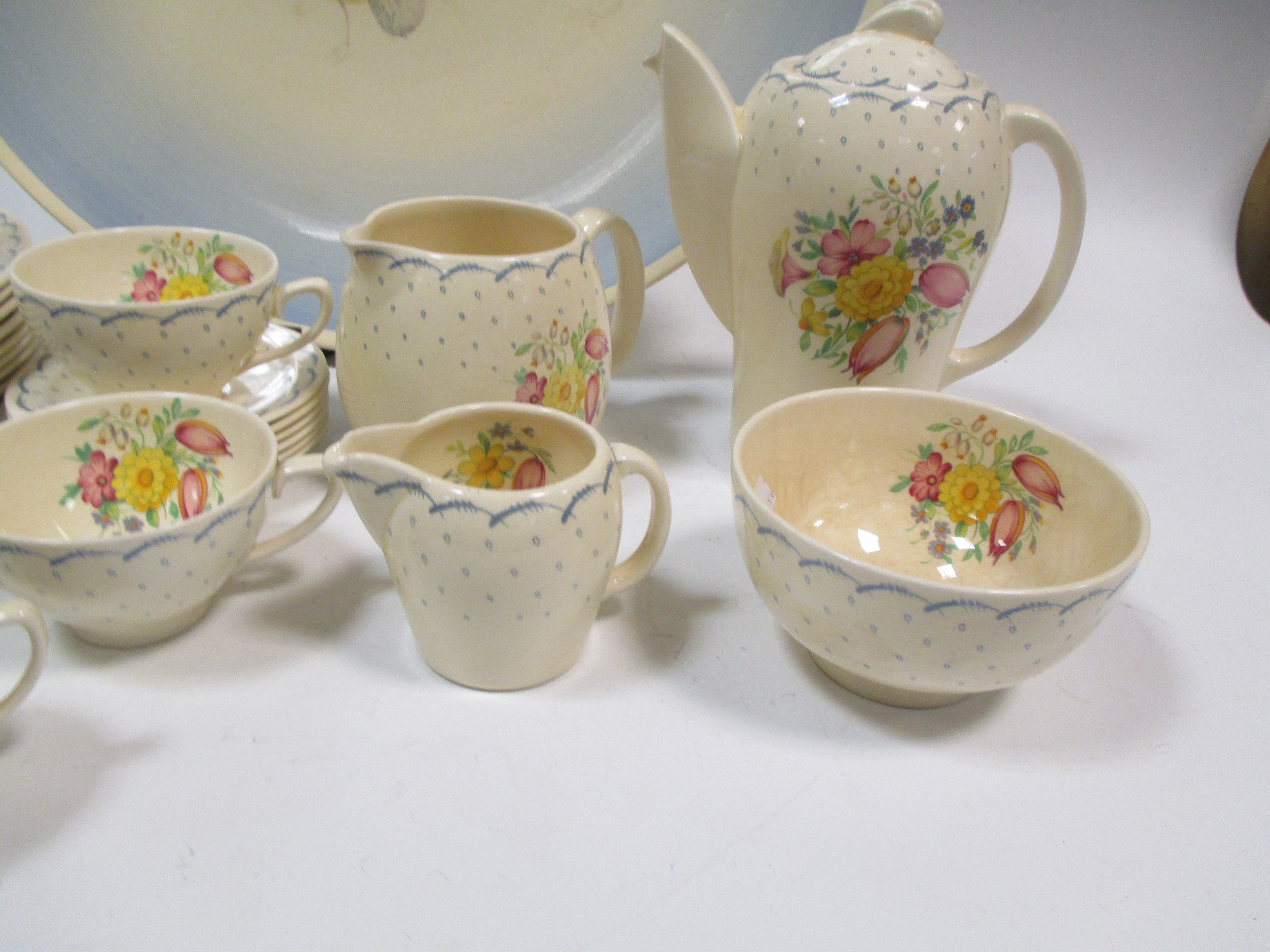 A Susie Cooper 'Printemps' part coffee and tea set together with a ...