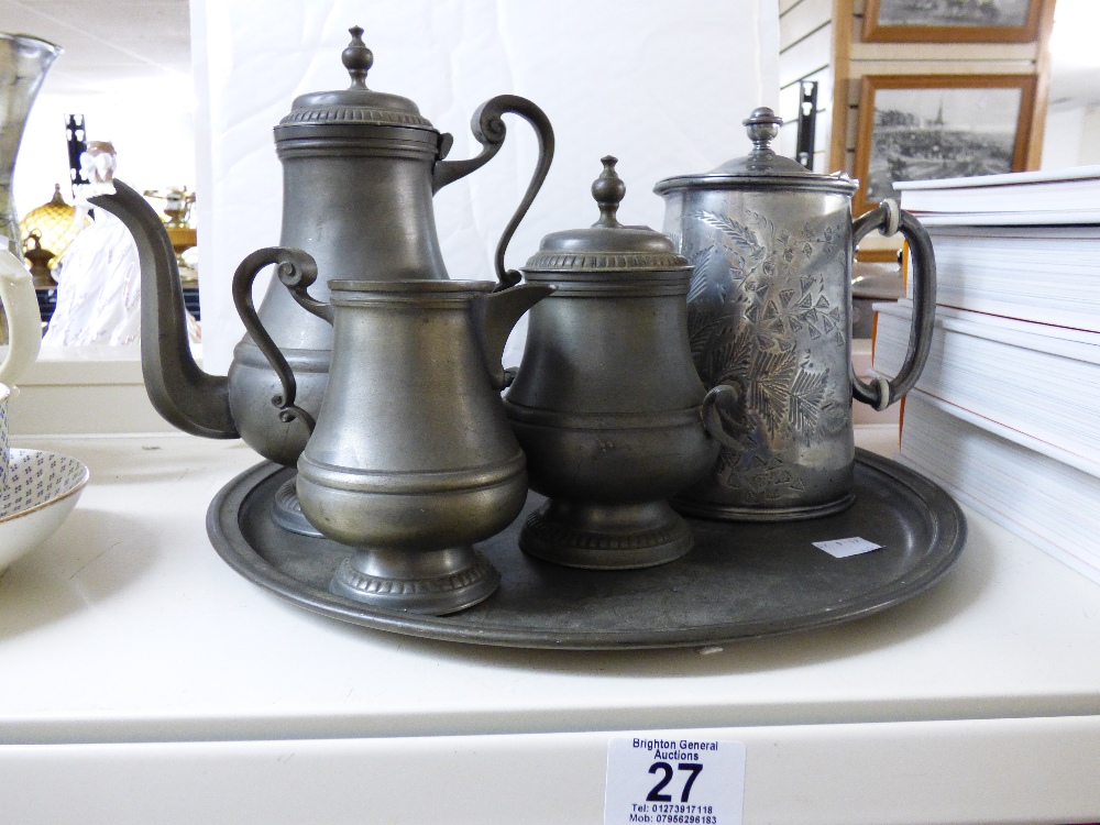COLLECTION OF PEWTER ITEMS