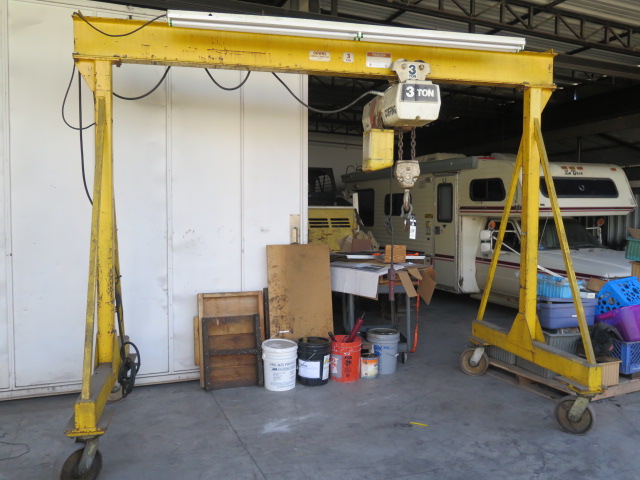 3 Ton Portable A-Frame Gantry w/ Coffing 3 Ton Electric Hoist