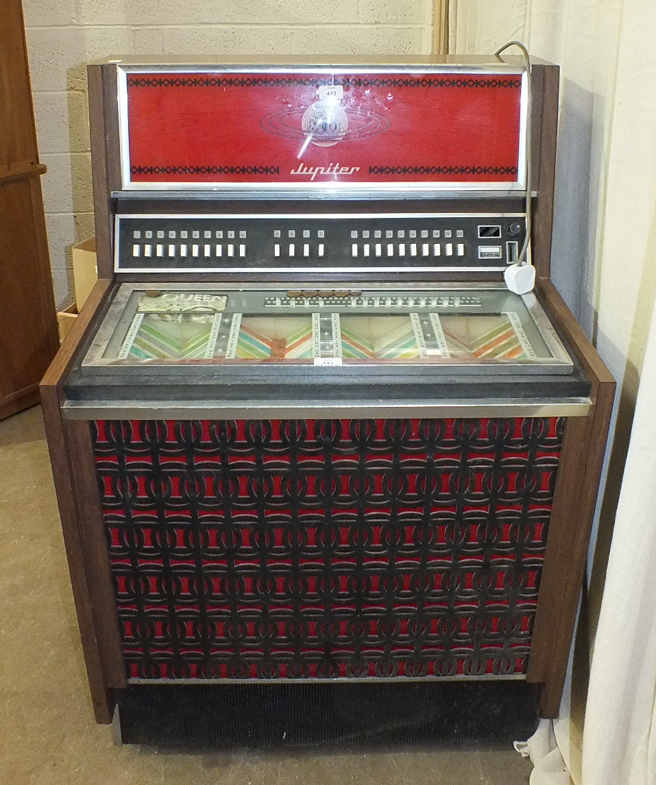 A Jupiter 'J80' jukebox circa late-1960's/early-1970's, 76.5cm wide.