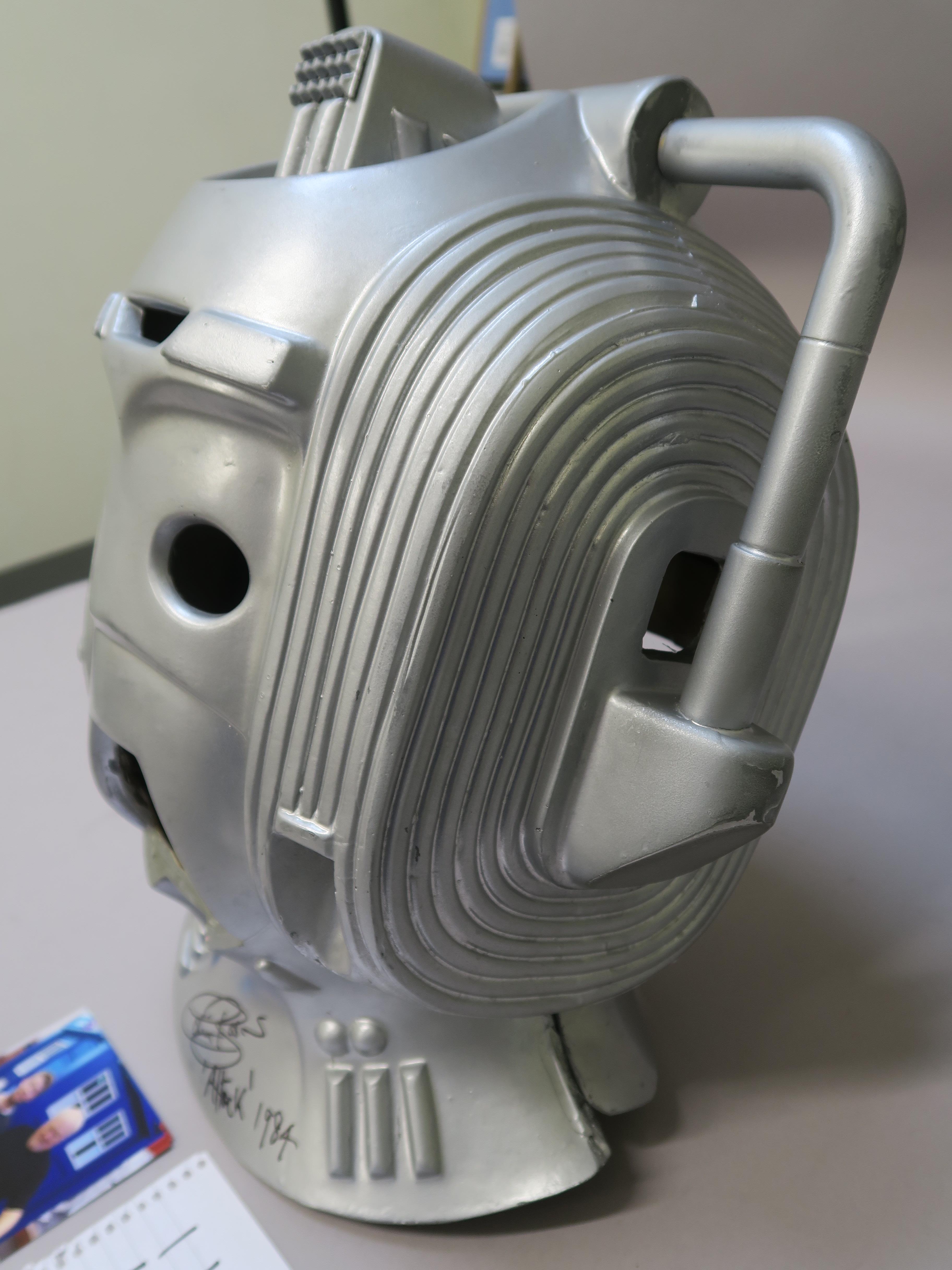Doctor Who Cyberman helmet as used in the production of the BBC science ...