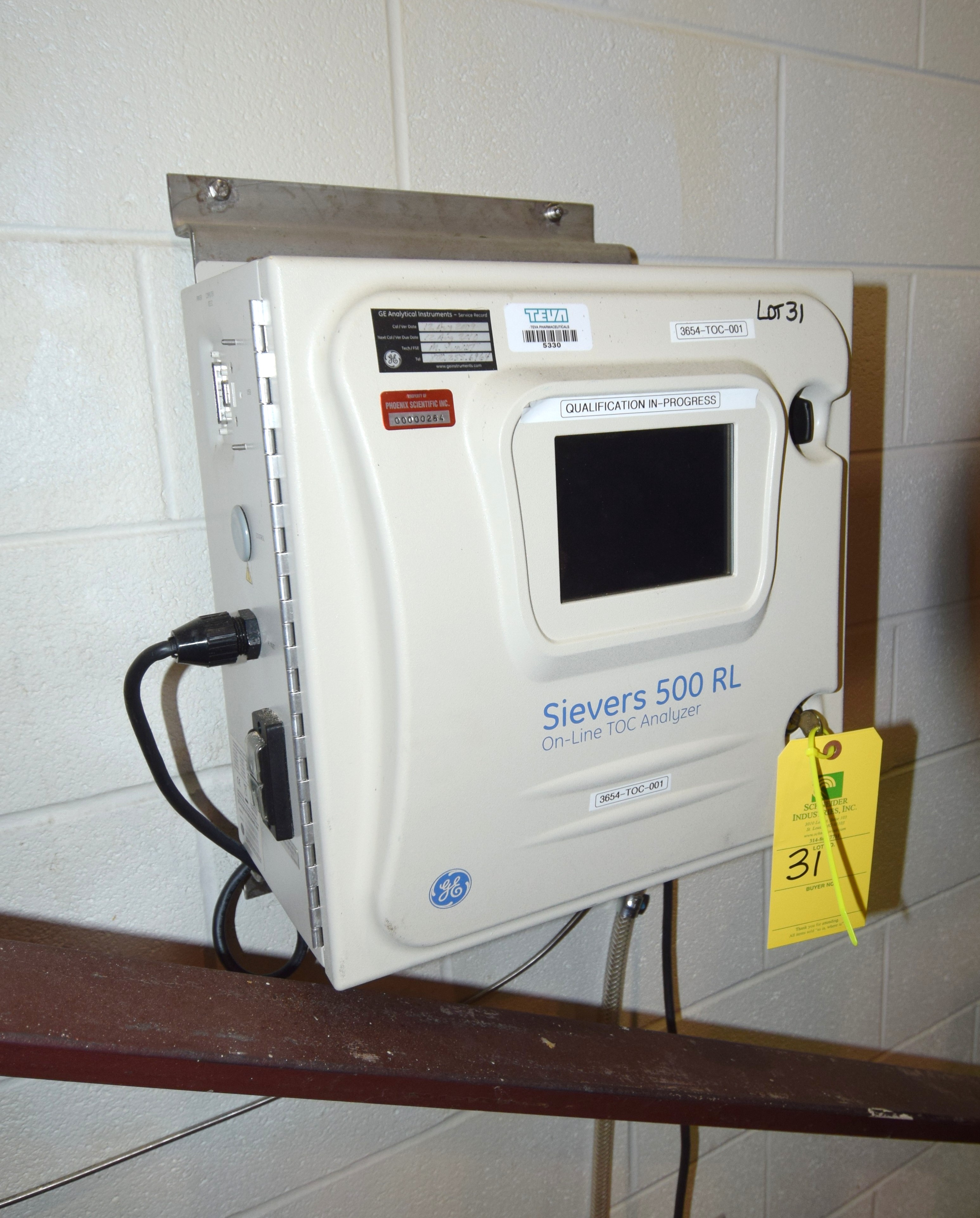 GE Analytical Sievers 500 RL On-Line TOC Analyzer. Serial# 07070568 ...
