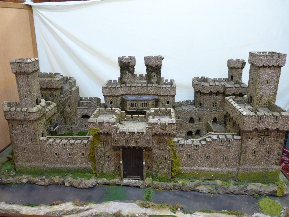 AN OUTSTANDING 1/35th SCALE SCRATCH BUILT MODEL OF A TURRETED CASTLE ...