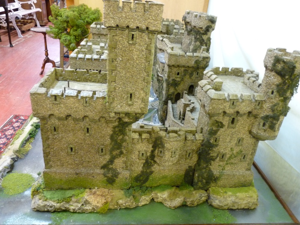 AN OUTSTANDING 1/35th SCALE SCRATCH BUILT MODEL OF A TURRETED CASTLE ...