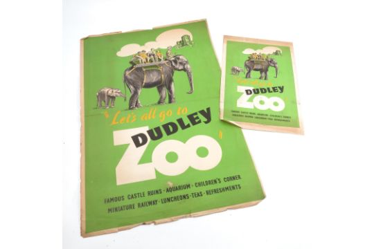 Two advertising posters, "Lets all go to Dudley Zoo", illustrated with ...