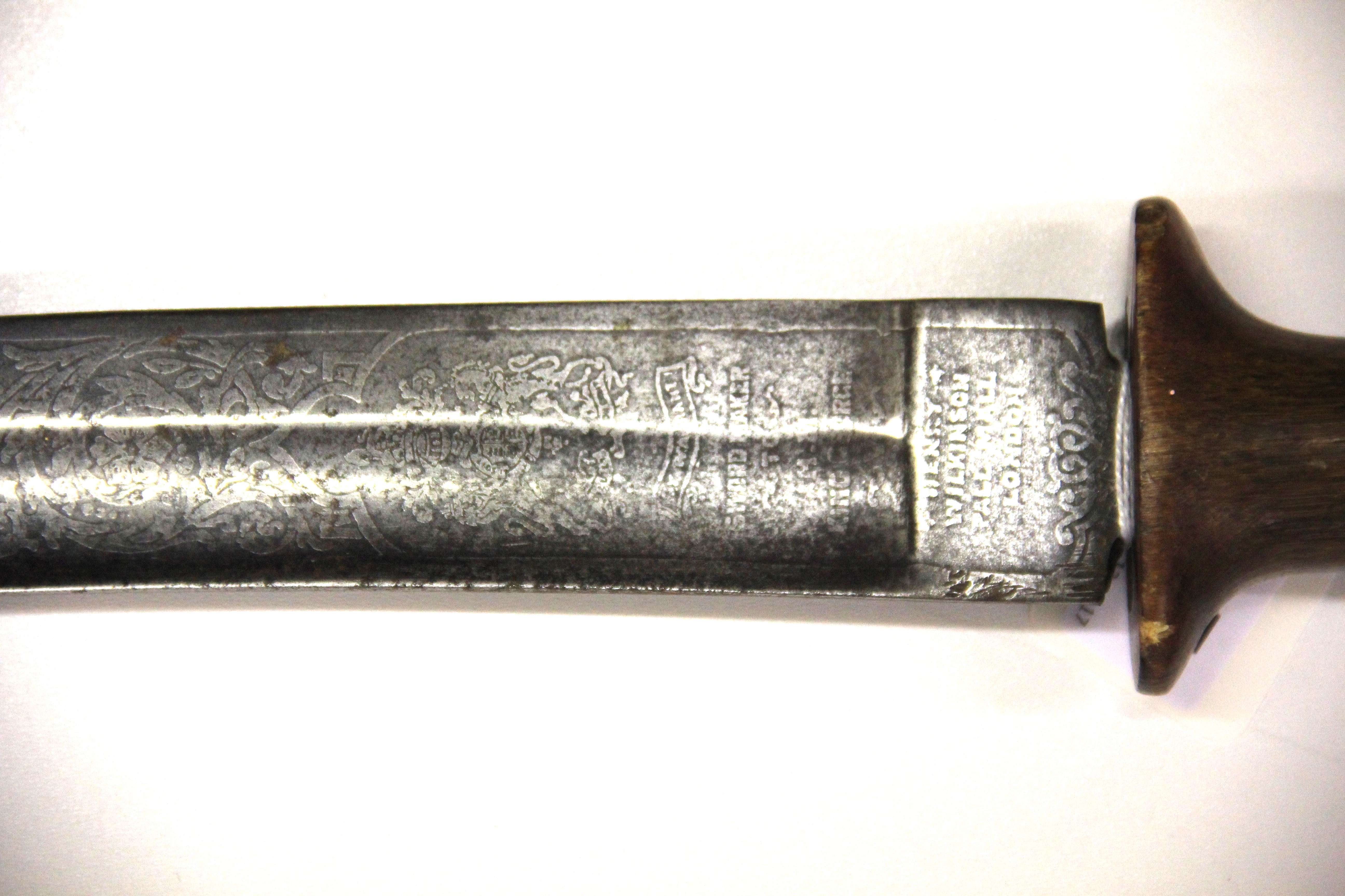 An early 20th century Ethiopian sword (shotel) with rhino horn hilt ...