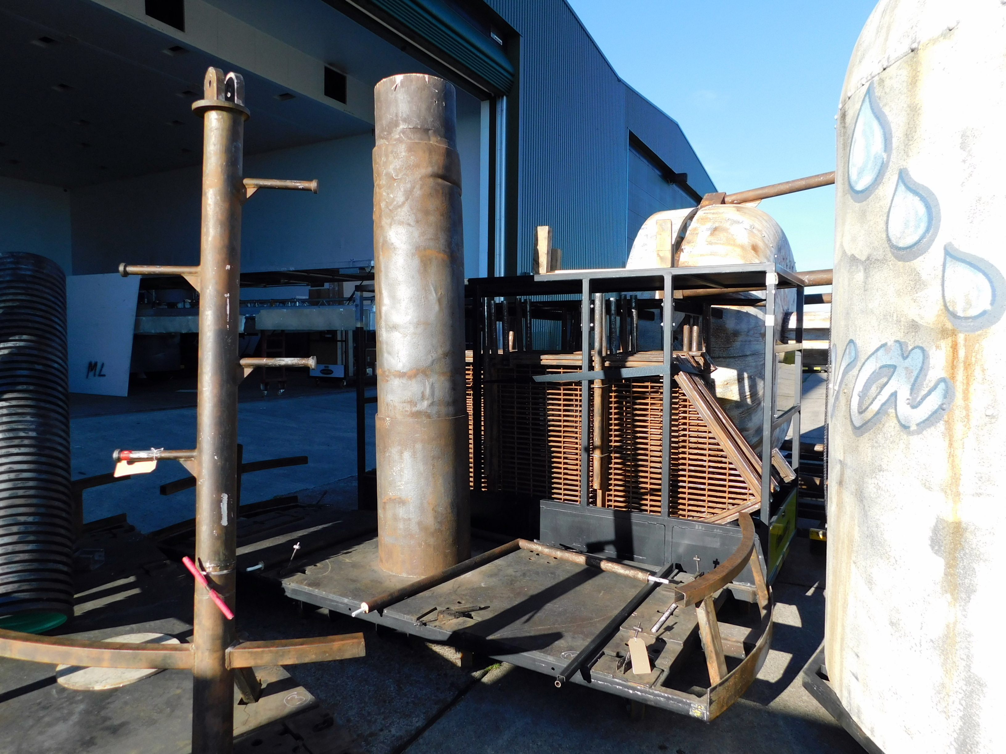 Purpose Built Cylindrical Collapsing Water Tower Stage Prop With ...