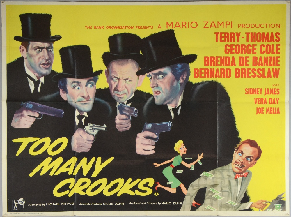 20 British Quad film posters including Too Many Crooks (Terry Thomas ...