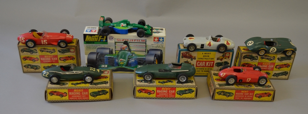 Merit Racing Car kits x 6 built all in original boxes, together with a ...