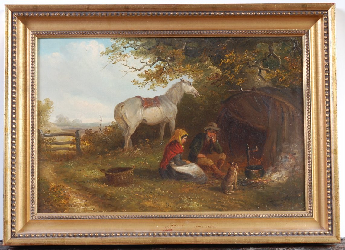 Thomas Smythe (1825-1907) - A Gypsy encampment, oil on canvas, signed ...