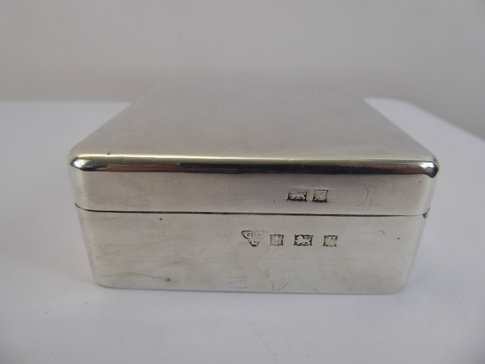 A Square Garrard & Co Silver Cigarette Box, Birmingham hallmark, dated ...