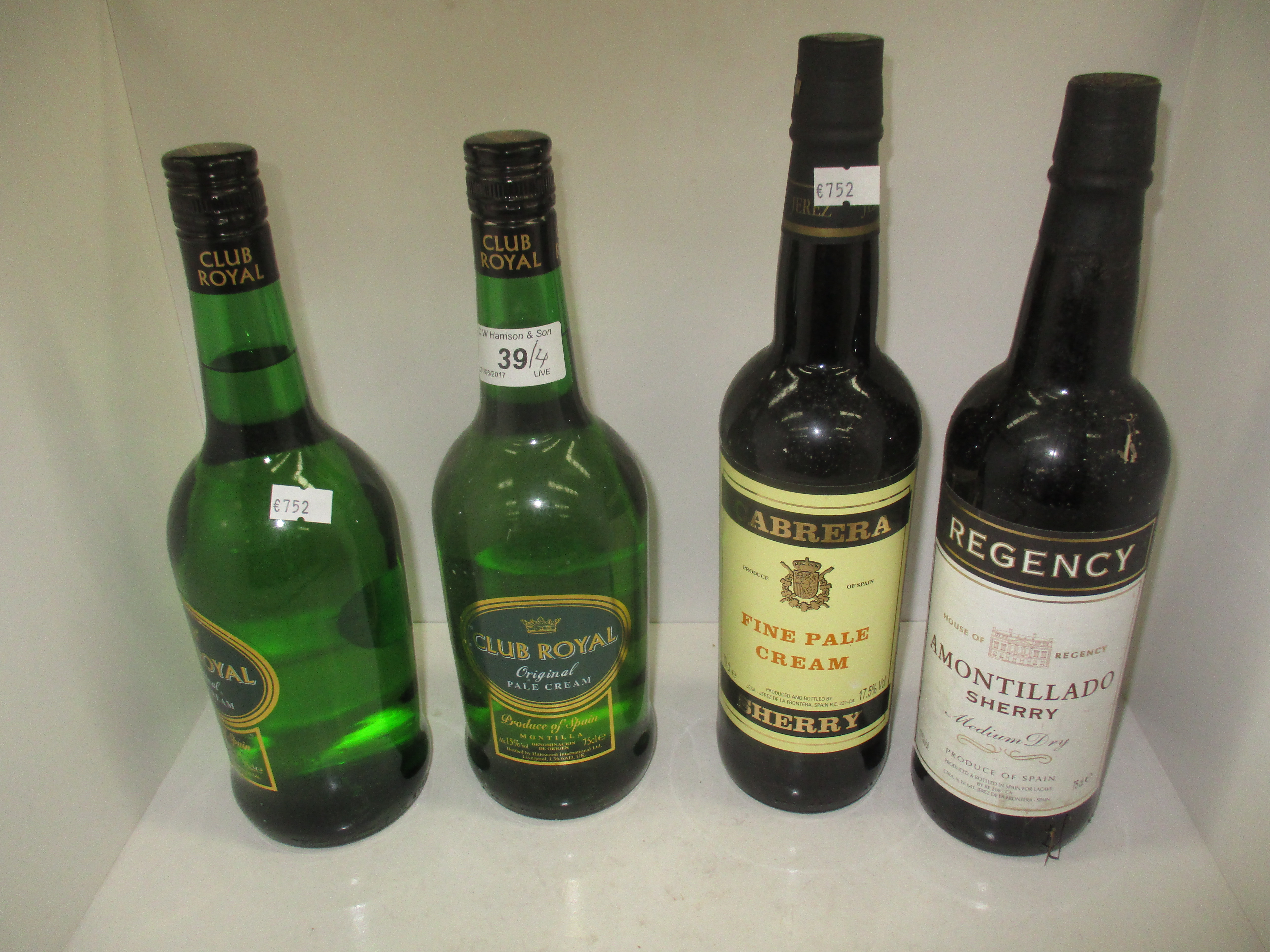 2 x 75cl bottles of Club Royal original pale cream sherry, a 75cl ...
