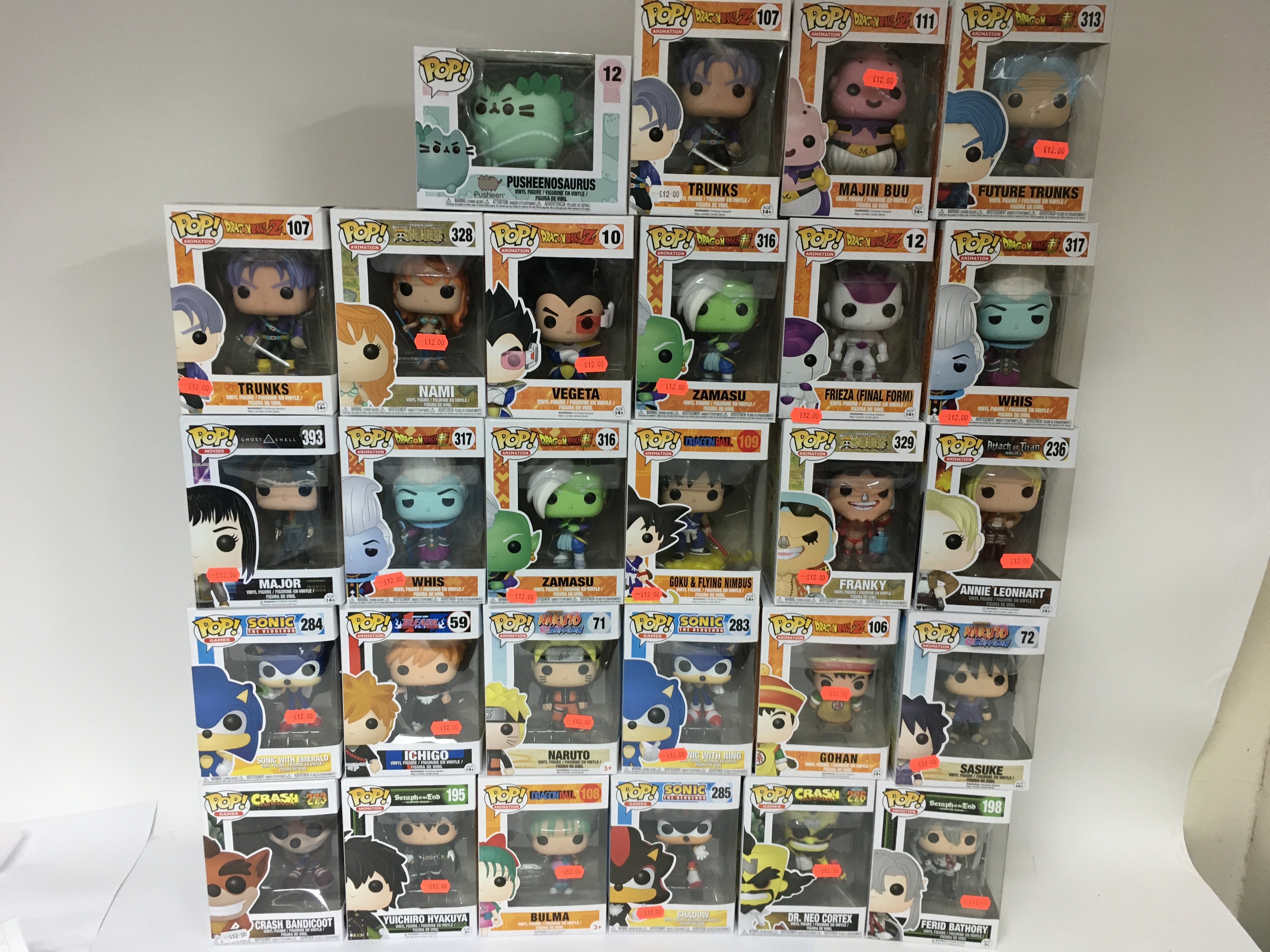Funko pop, boxed, Vinyl figures, Japanese Anime characters x28, ex shop ...