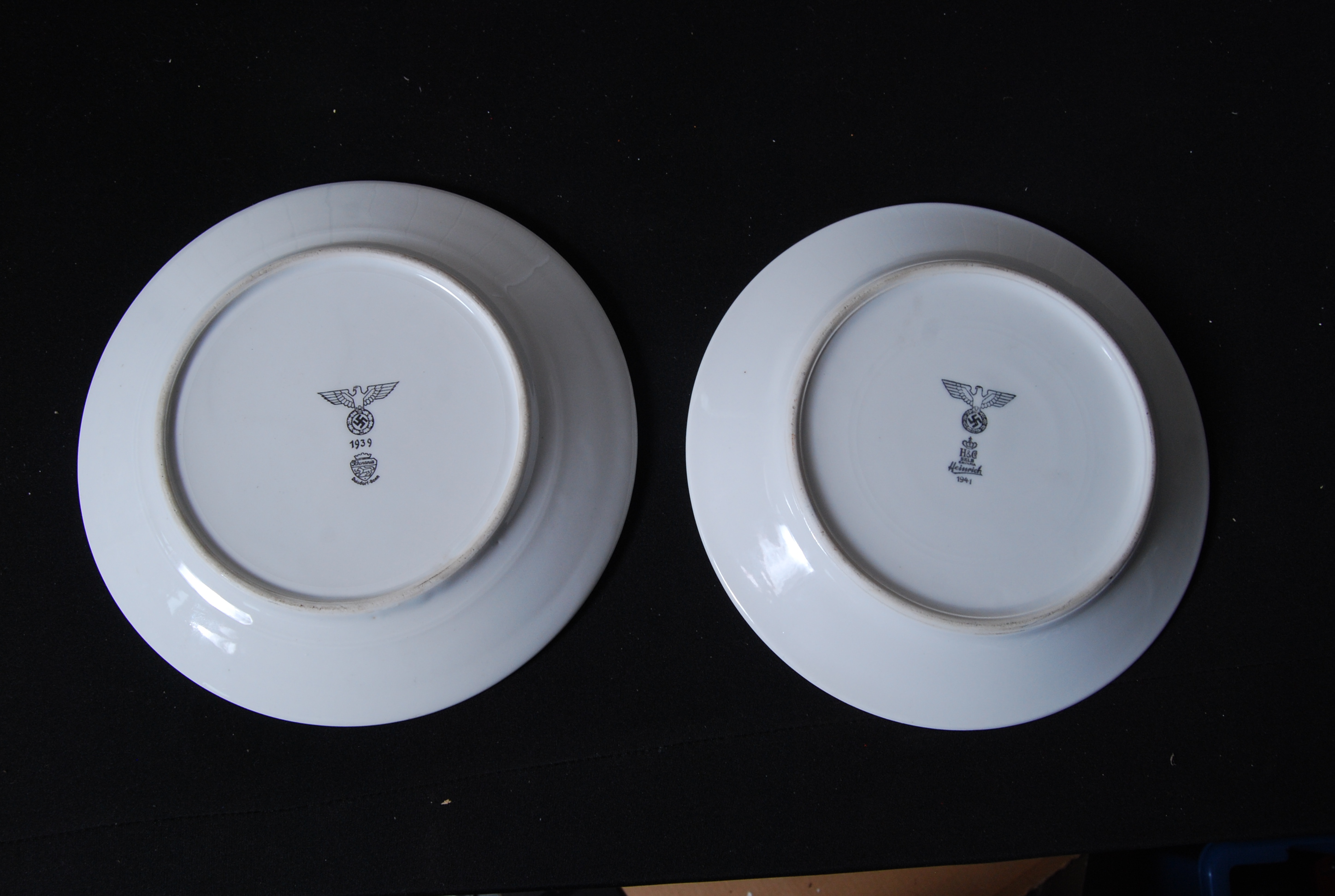 THIRD REICH PLATES; Two rare Second World War WWII Nazi Germany Third ...