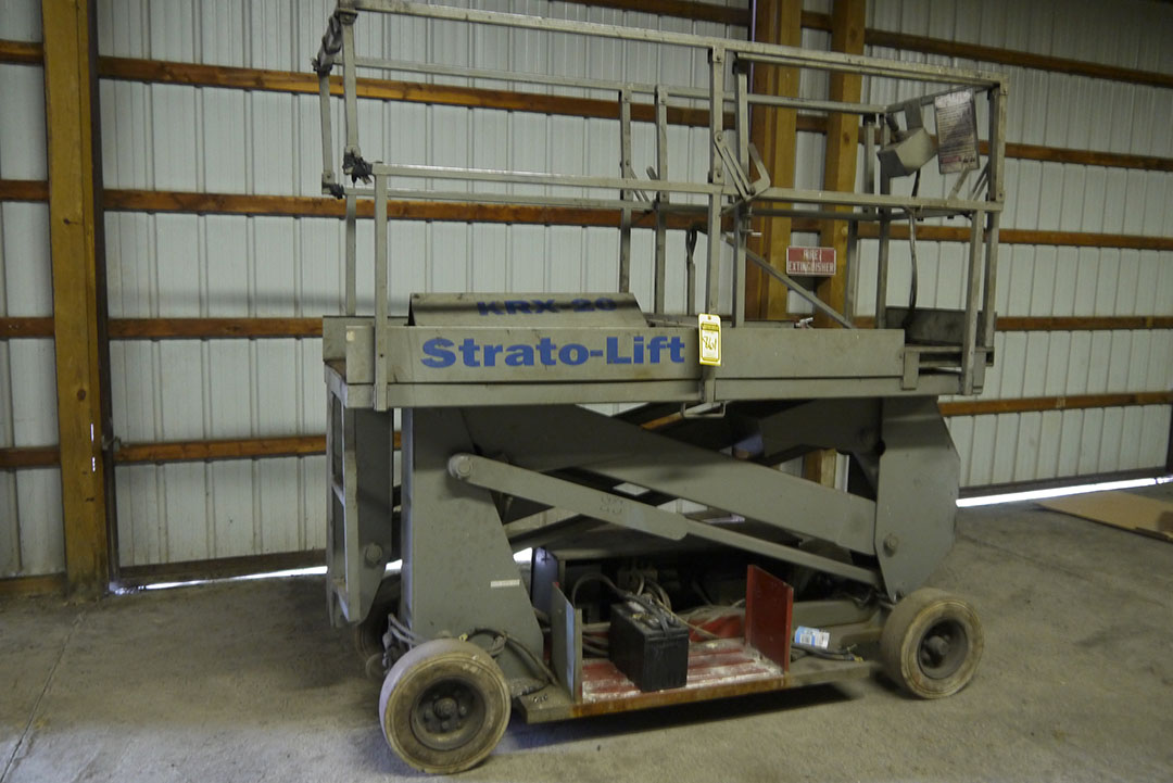 STRATO-LIFT KRX-20 SCISSOR LIFT, 20' PLATFORM HEIGHT, 750-LB. CAP., S/N ...
