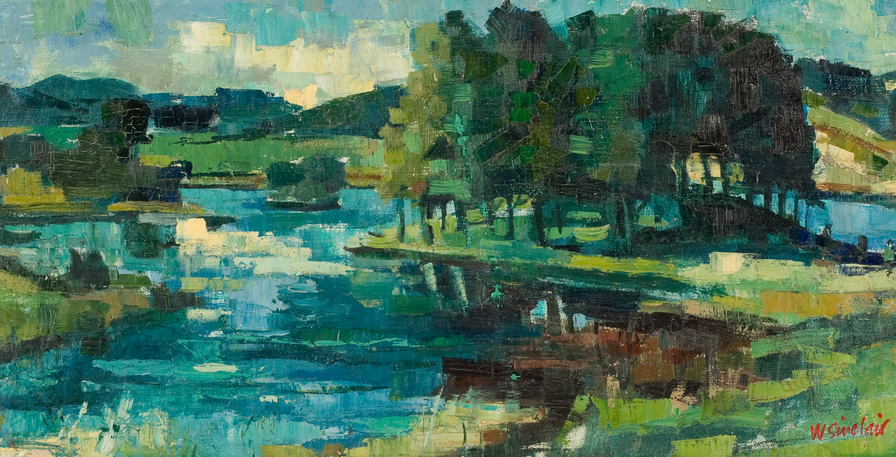 * WILLIAM SINCLAIR (SCOTTISH 1930 - 1997), LOCH SCENE oil on canvas ...