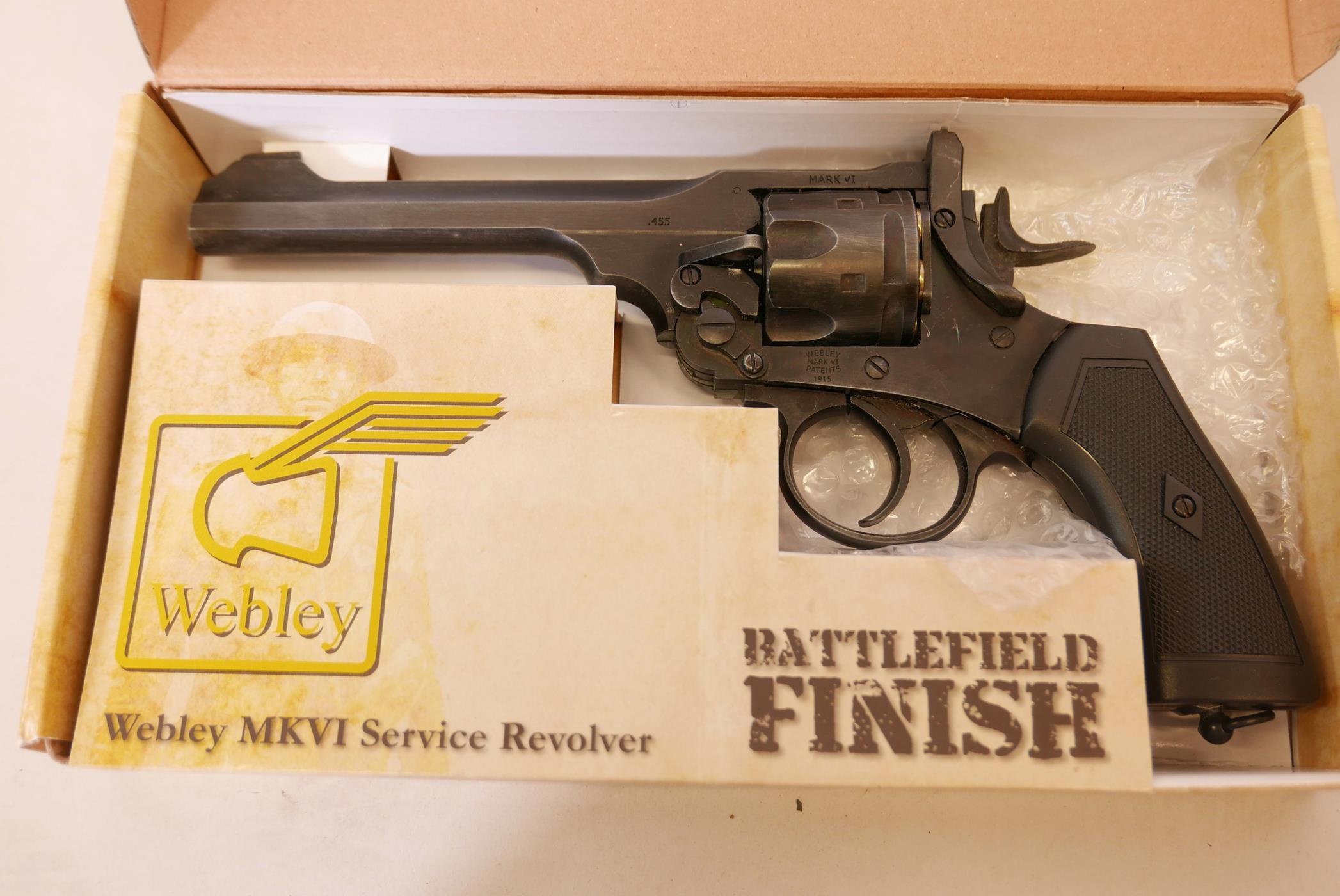 A collector's replica Webley MKVI service revolver, in battlefield ...