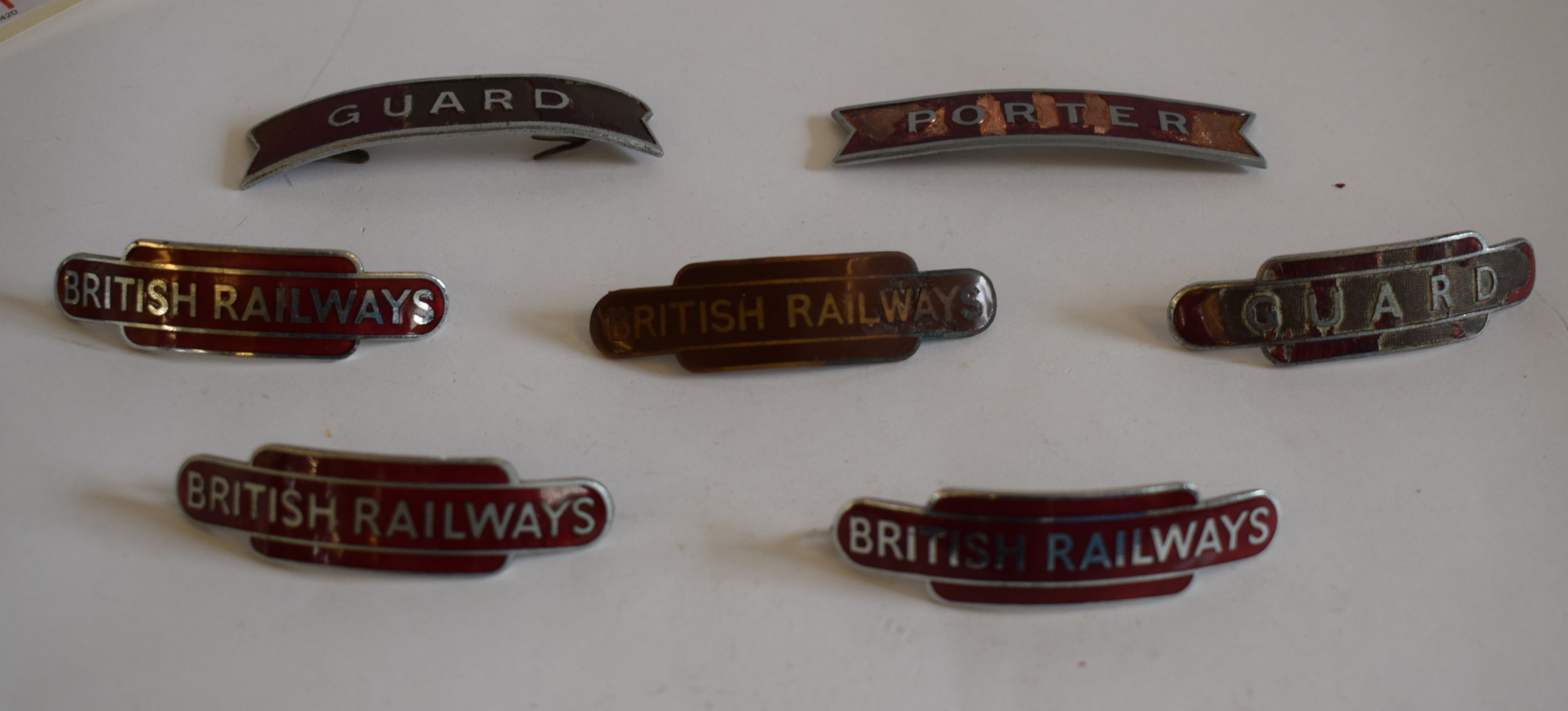Collection of seven BR Midland Region railway cap Badges: 2 x fishtail ...
