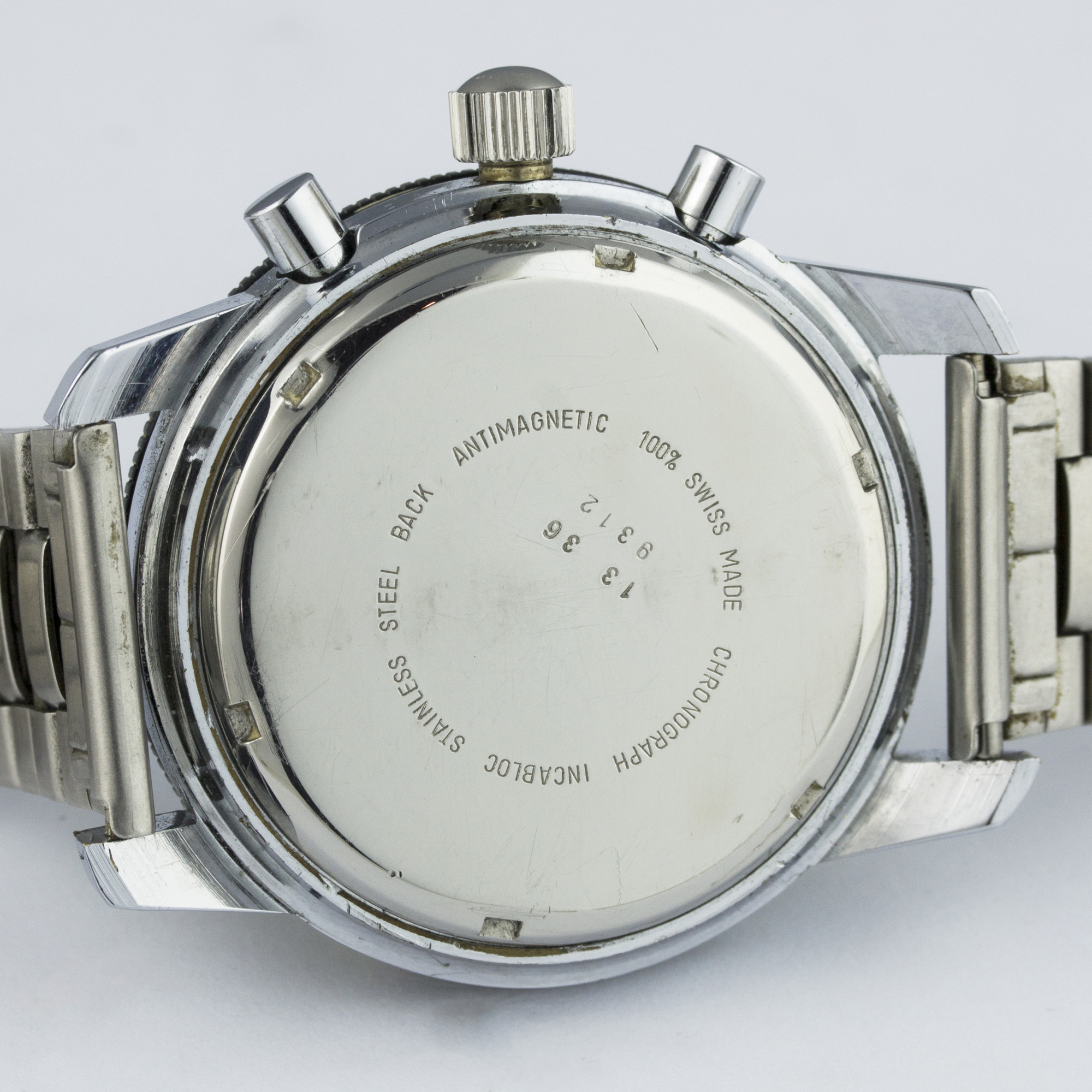 A RARE GENTLEMAN’S WAKMANN "BIG BOY" CHRONOGRAPH BRACELET WATCH CIRCA ...