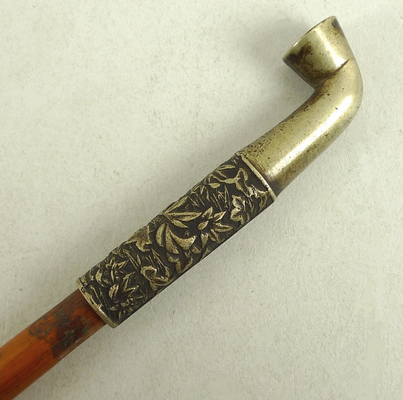 A Japanese kiseru (pipe) and tobacco pouch, Meiji period, late 19th ...