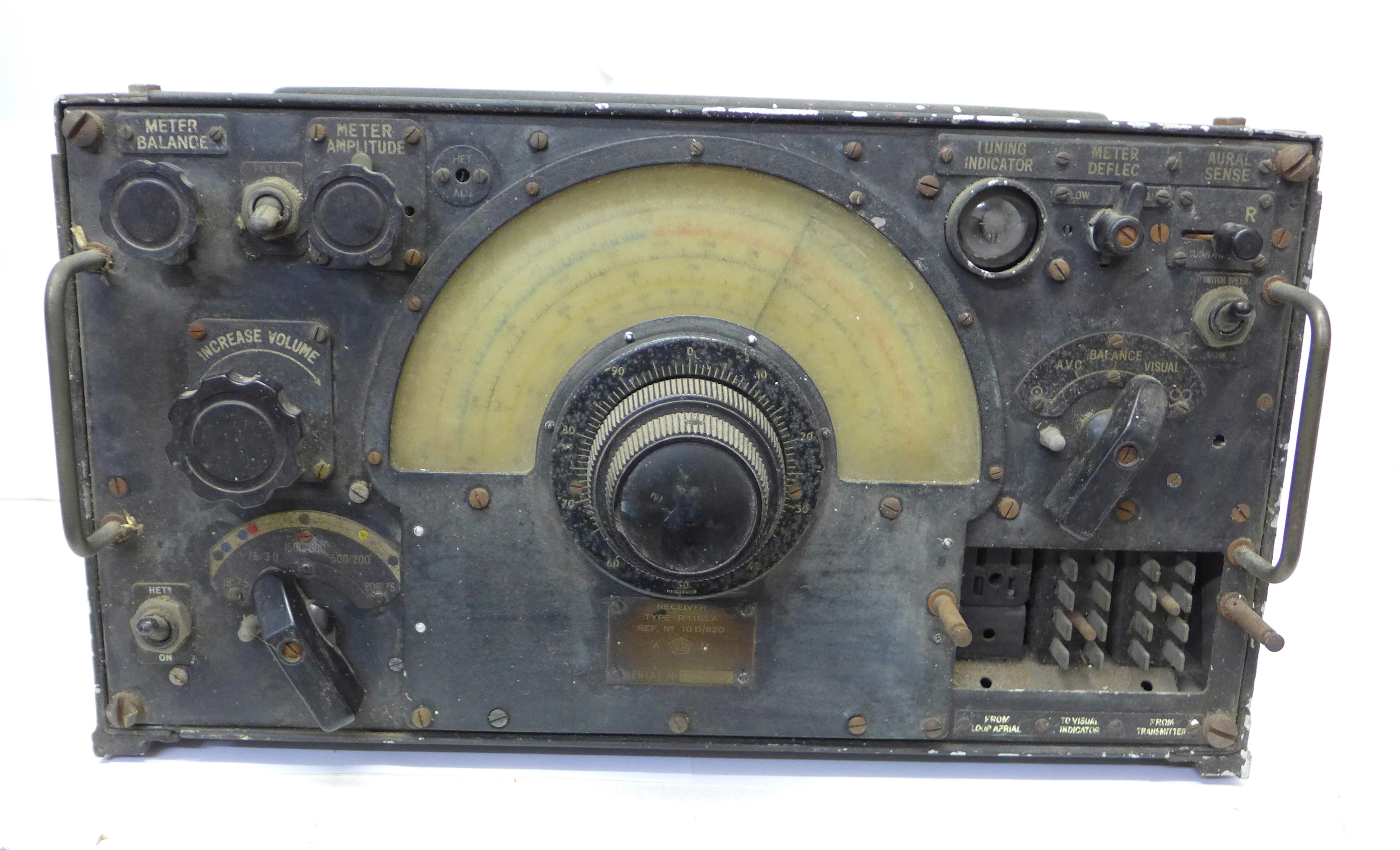 An Air Ministry radio from a Lancaster Bomber, marked Receiver Type ...