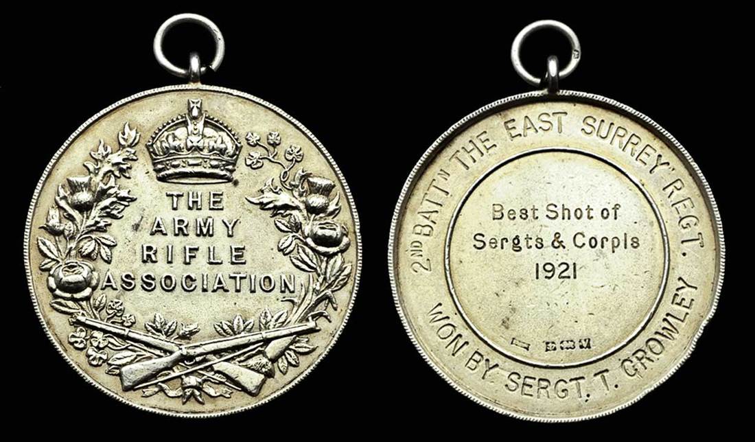 Army Rifle Association Medal, silver (Hallmarks for Birmingham 1920 ...