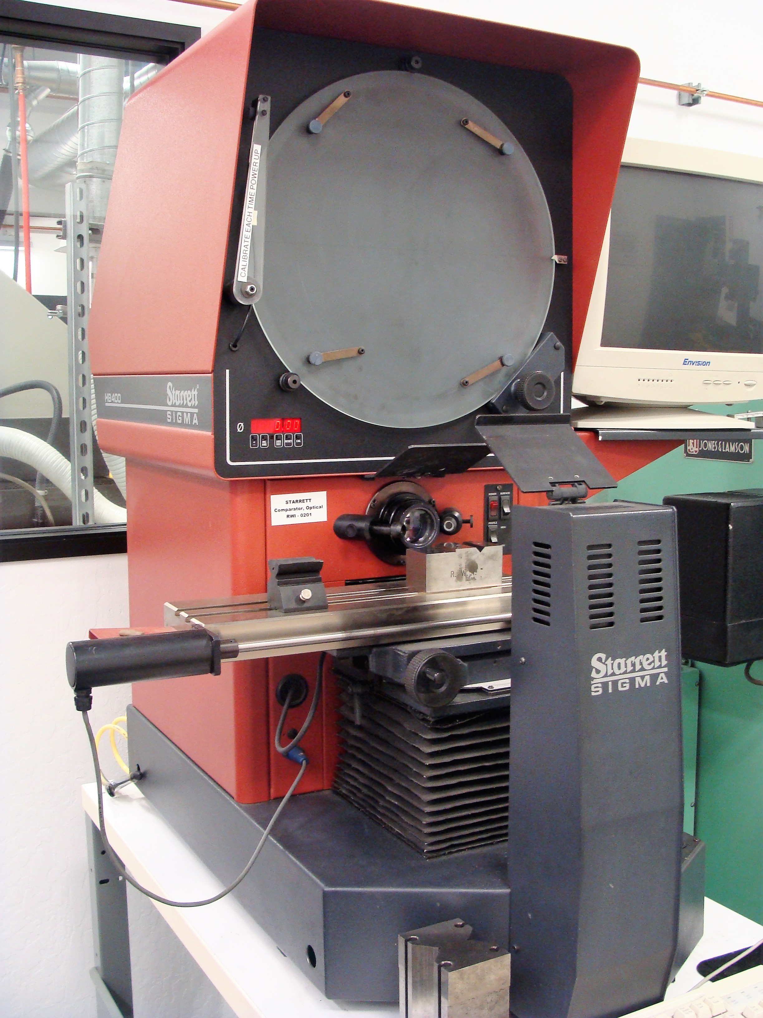 STARRETT SIGMA HB-400 OPTICAL COMPARATOR, 16” SCREEN, QUADA CHECK QC ...