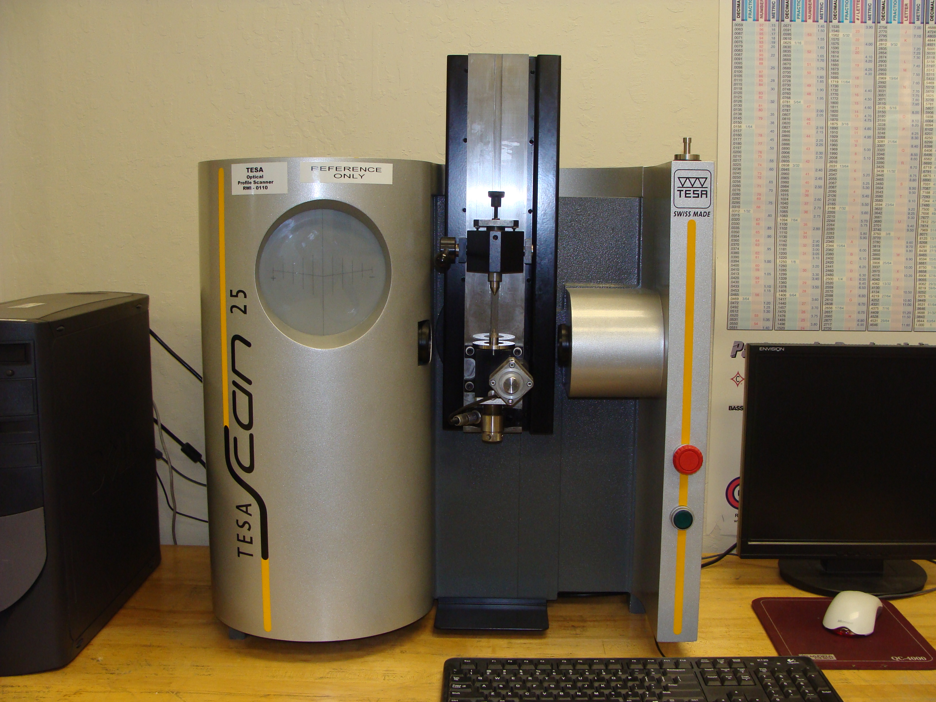 TESA SCAN 25 OPTICAL GEOMETRY PROFILE SYSTEM, ROUND PART UP TO 1” IN ...