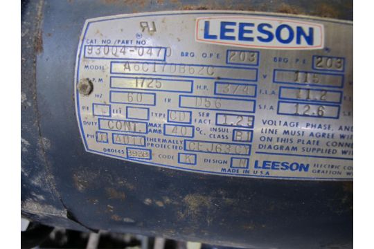 LOT TO INCLUDE: (1) LEESON MOTOR, MODEL NUMBER A6C17DB62C, 3/4 HP, 1725 ...