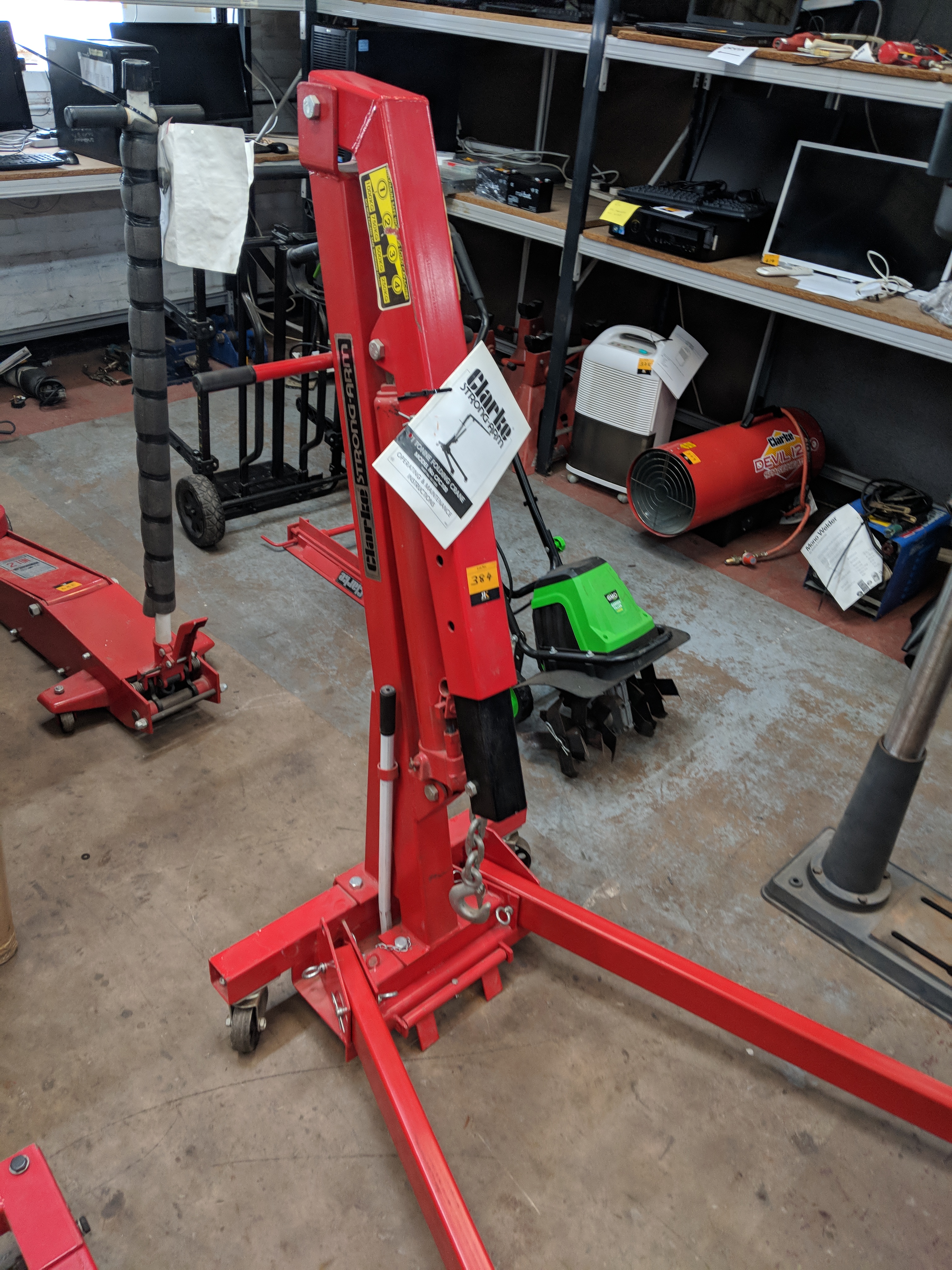 Clarke strong-arm 1 tonne folding crane model CFC100 IMPORTANT: Please ...