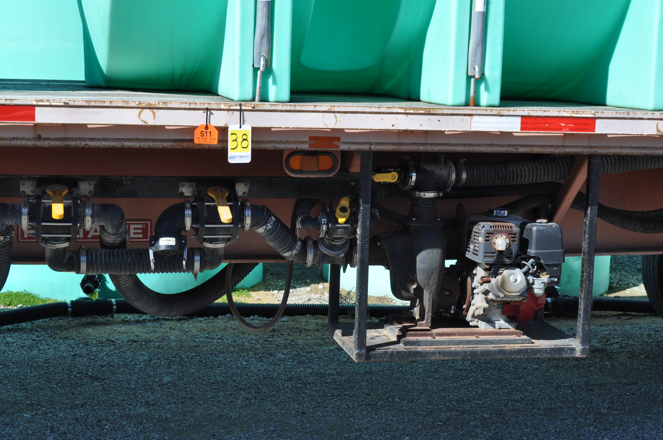 2007 32’ Fontaine semi spray-tender trailer, w/ (2) 3300 gallon poly ...