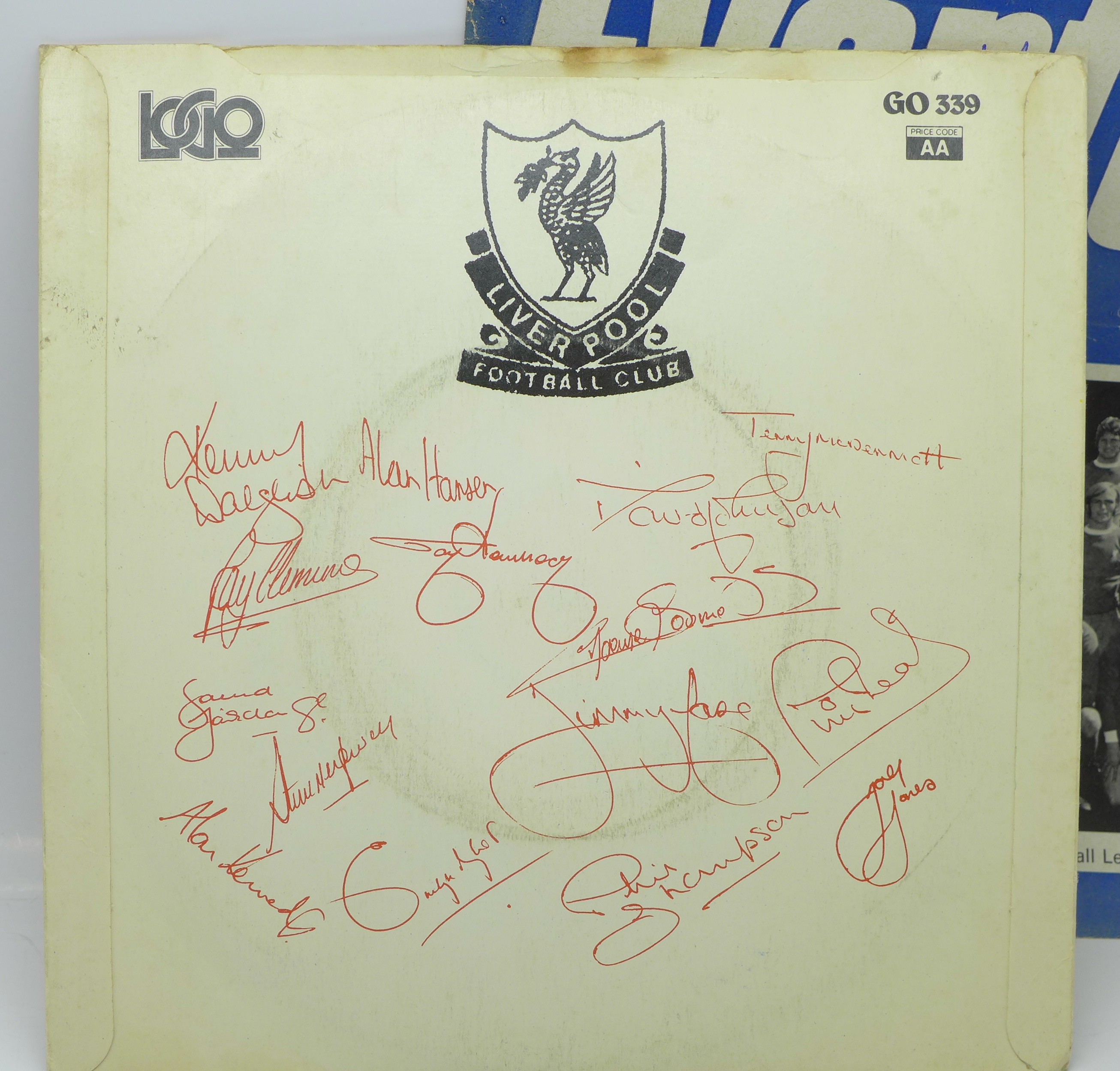 Liverpool and Everton autographs, Bob Paisley, Emlyn Hughes and Joe ...
