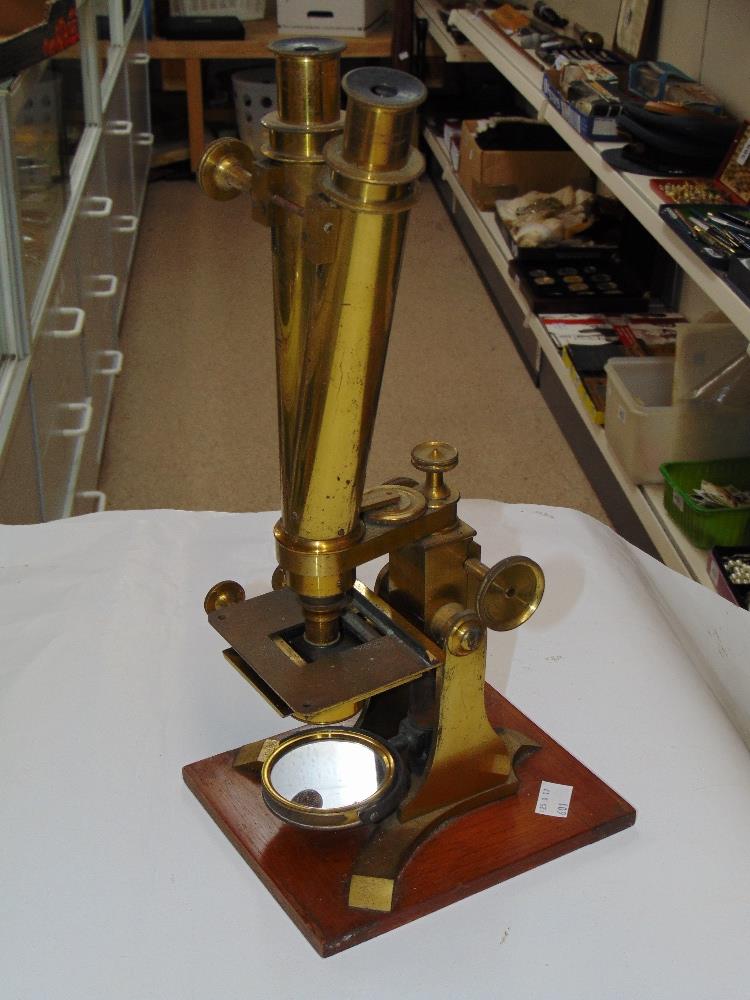 C. BAKER, BRASS MICROSCOPE AND ACCESSORIES