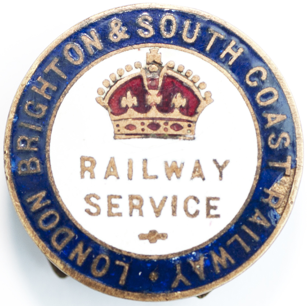 LBSCR WW1 Railway Service badge fully titled BRIGHTON & SOUTH COAST ...