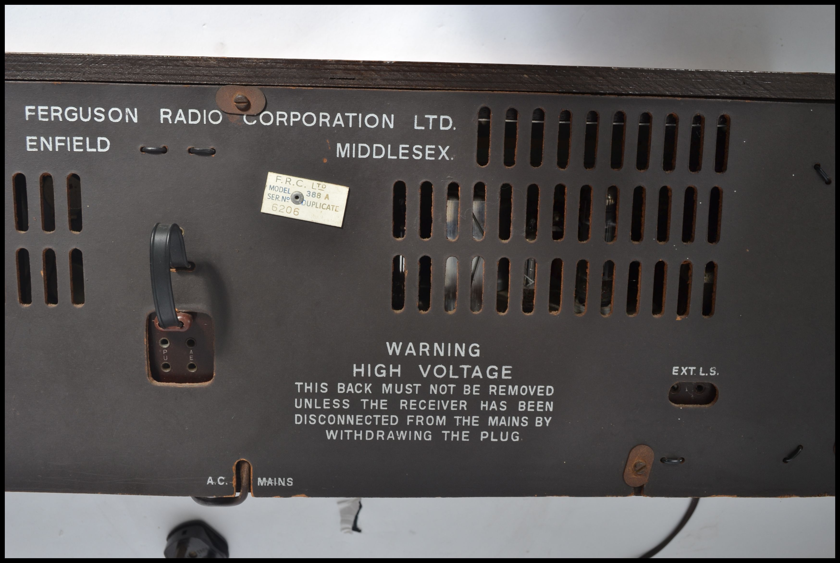 A vintage 20th century Thorn Ferguson radio having a blue and grille ...