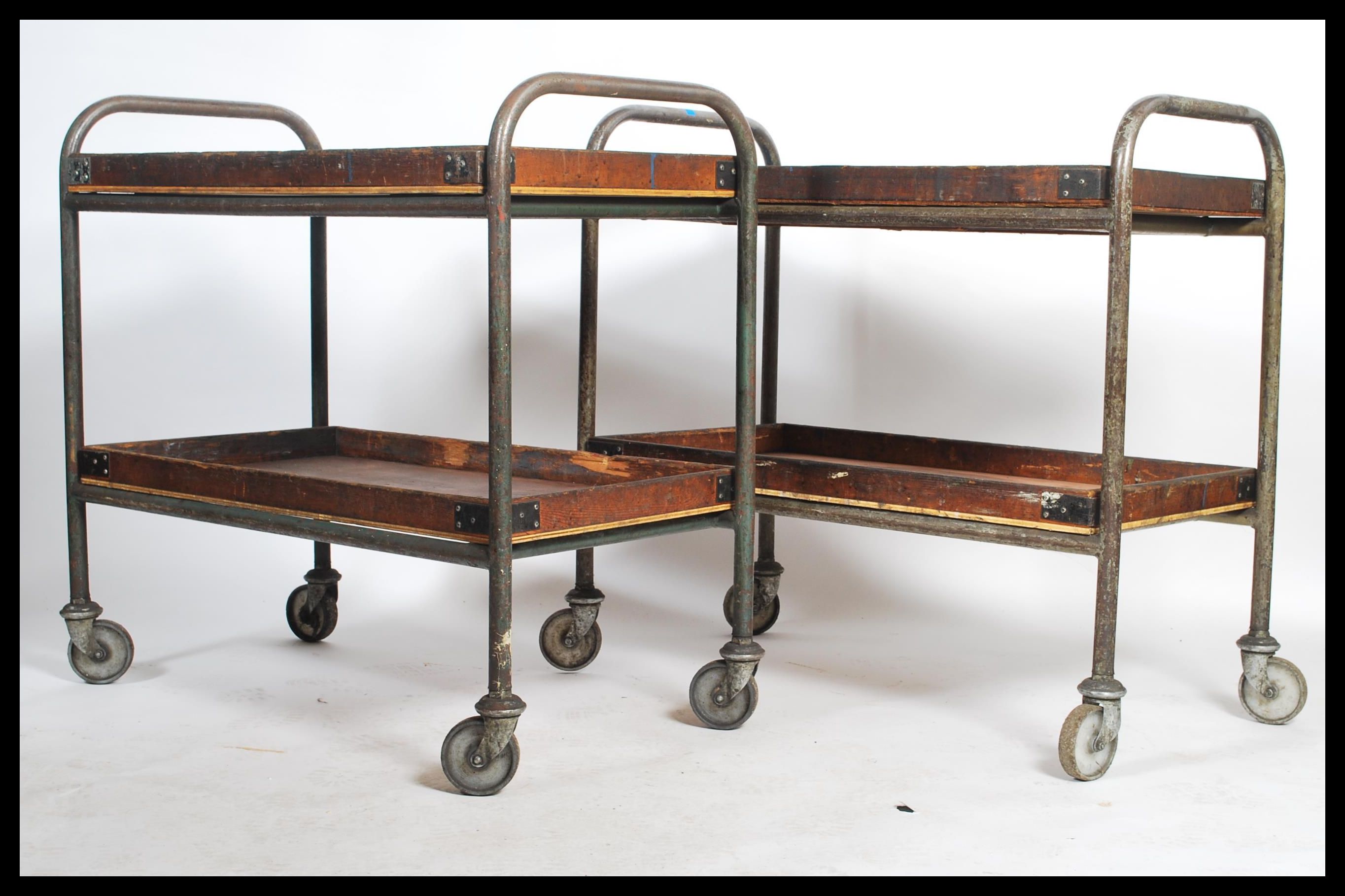 An excellent pair of mid century Industrial tubular metal engineers ...
